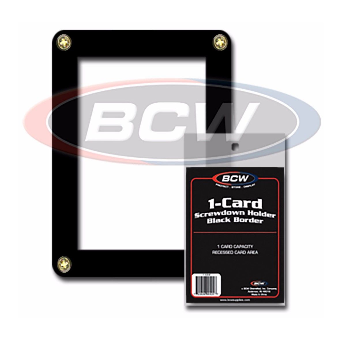 BCW 1-Card Black Border Screwdown Holder | Pastime Sports & Games