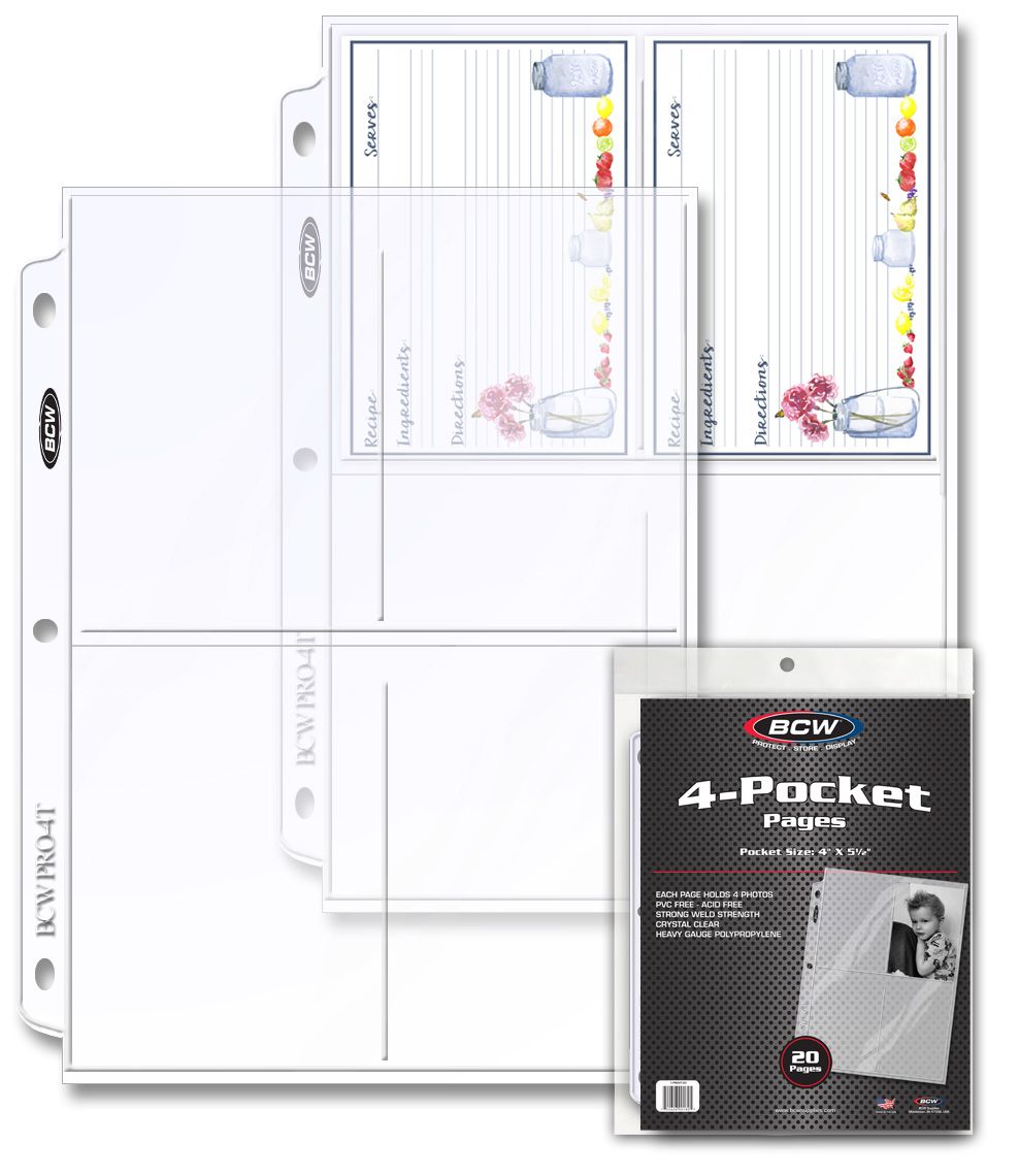 BCW 4-Pocket Pages 20 Pack | Pastime Sports & Games