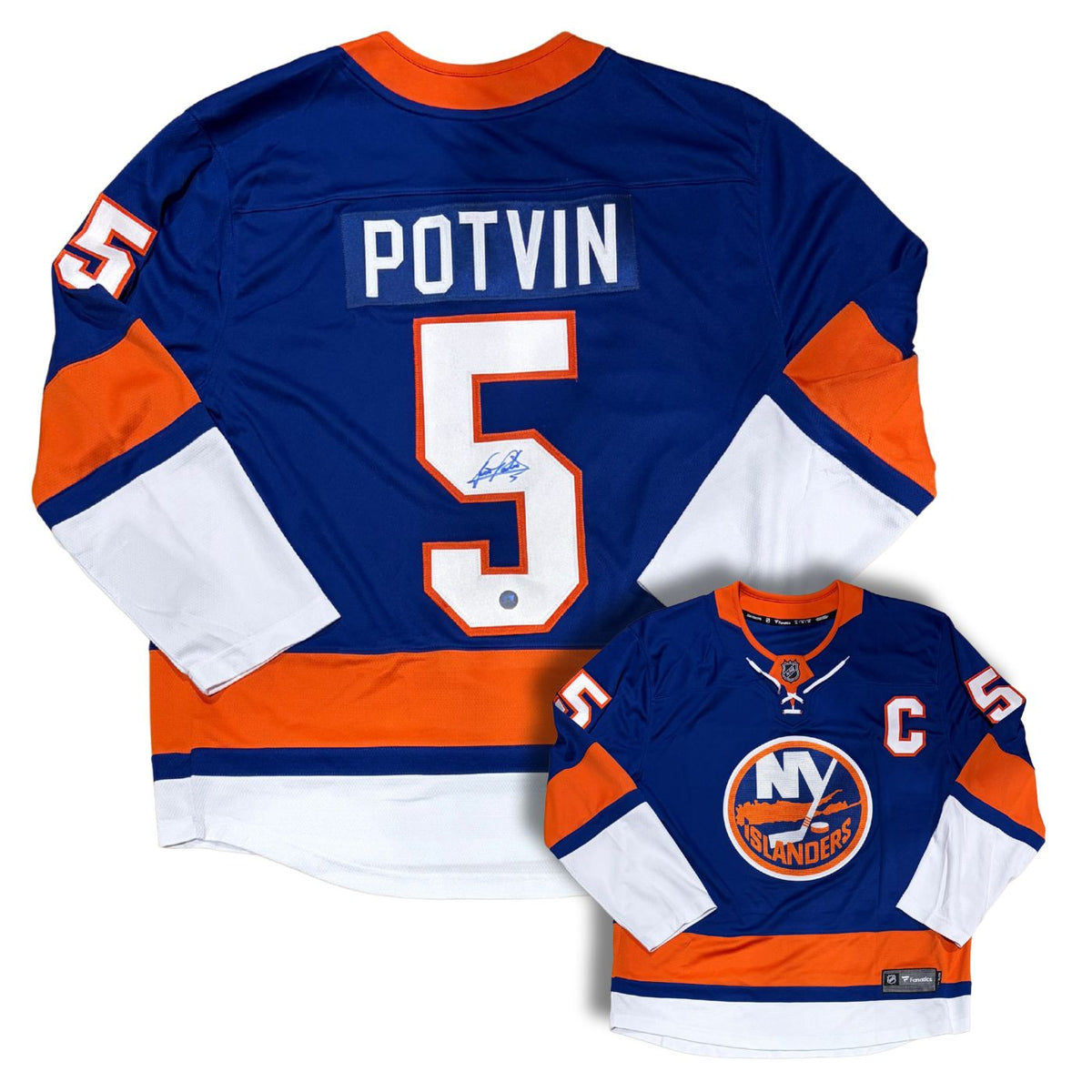 Denis Potvin Autographed New York Islanders Blue Fanatics Hockey Jersey ...