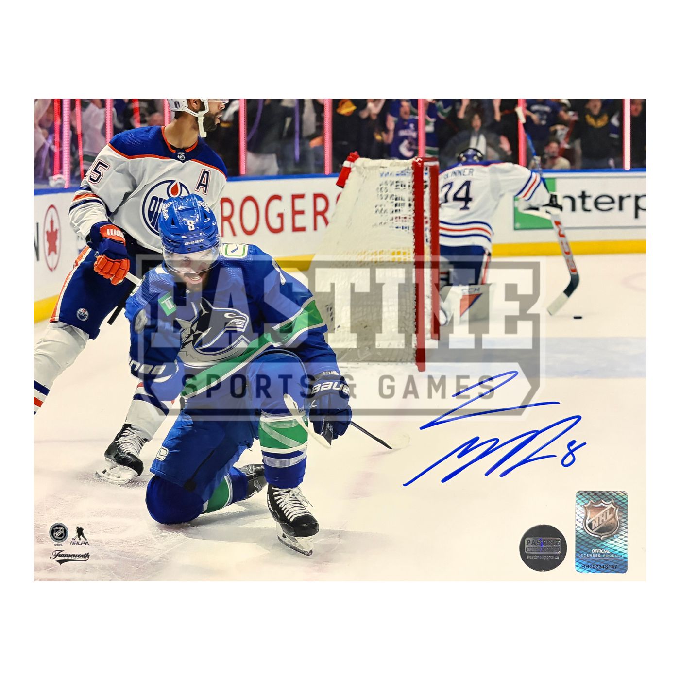 Conor Garland Autographed Vancouver Canucks Hockey Photo (After Goal ...