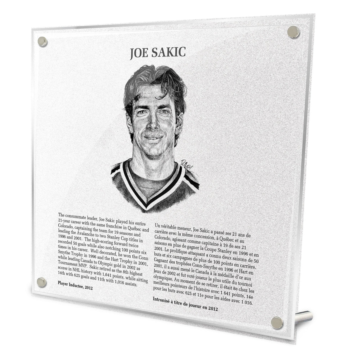 Joe Sakic 9x9 Legends Hall of Fame HOF Plaque | Pastime Sports & Games
