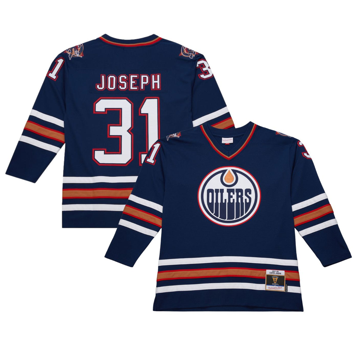 Curtis Joseph 1997/98 Edmonton Oilers Navy Home Power Play Jersey ...