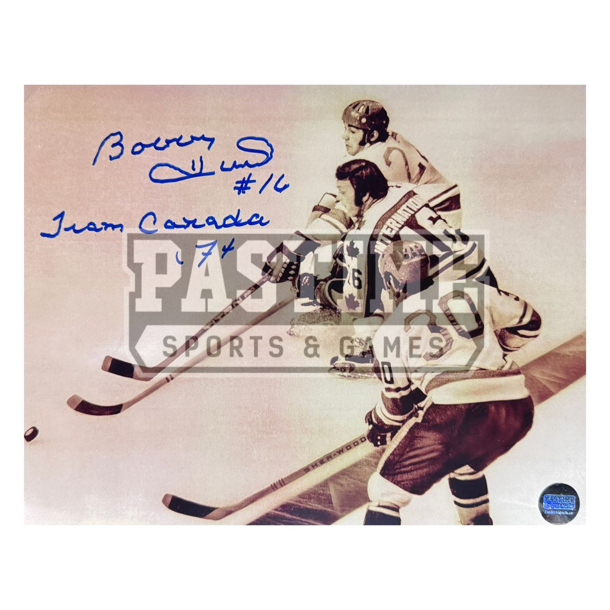 Bobby Hull Autographed Team Canada Photo (Racing For The Puck ...