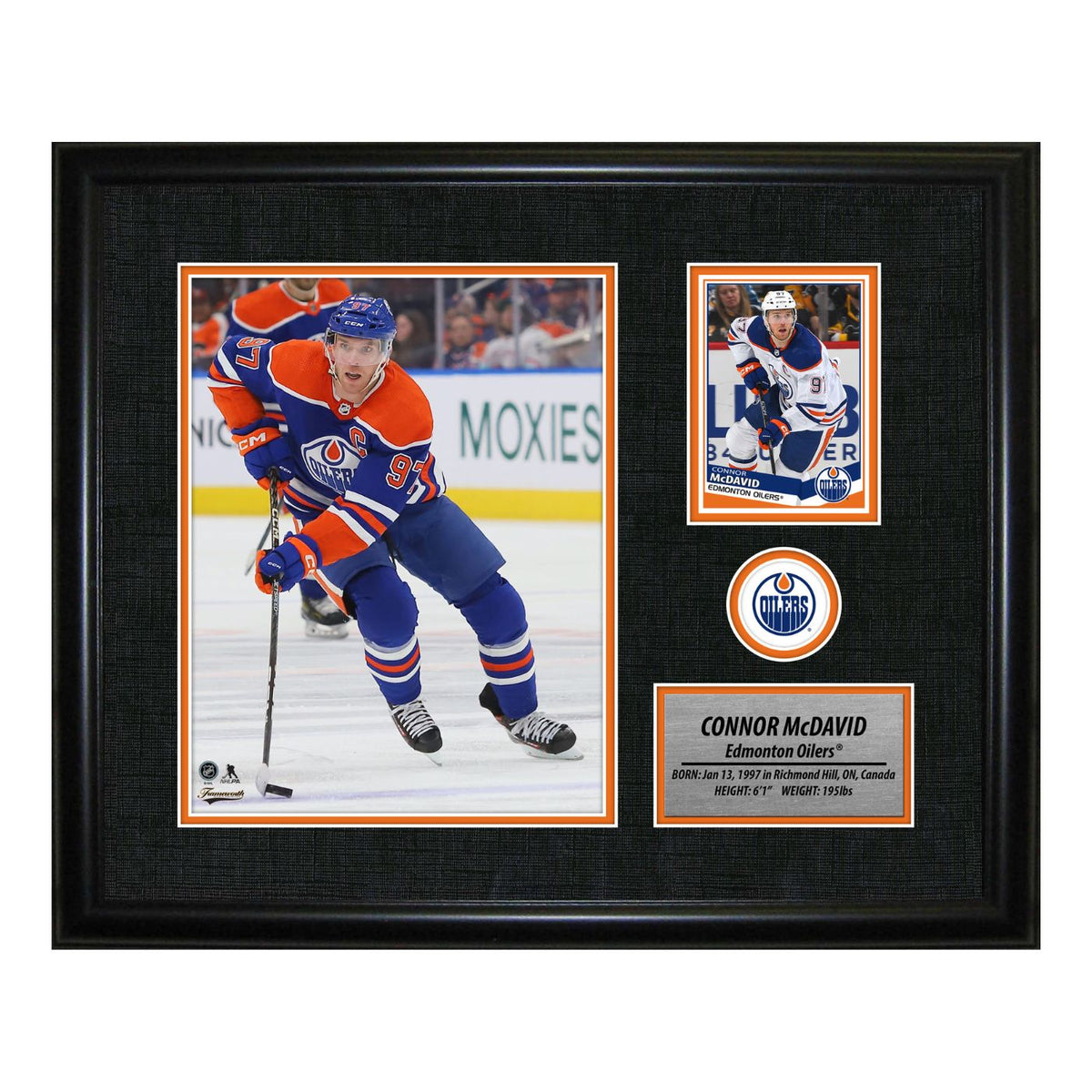 Connor McDavid 12.5X15 Edmonton Oilers Orange Jersey Framed Photo Card ...