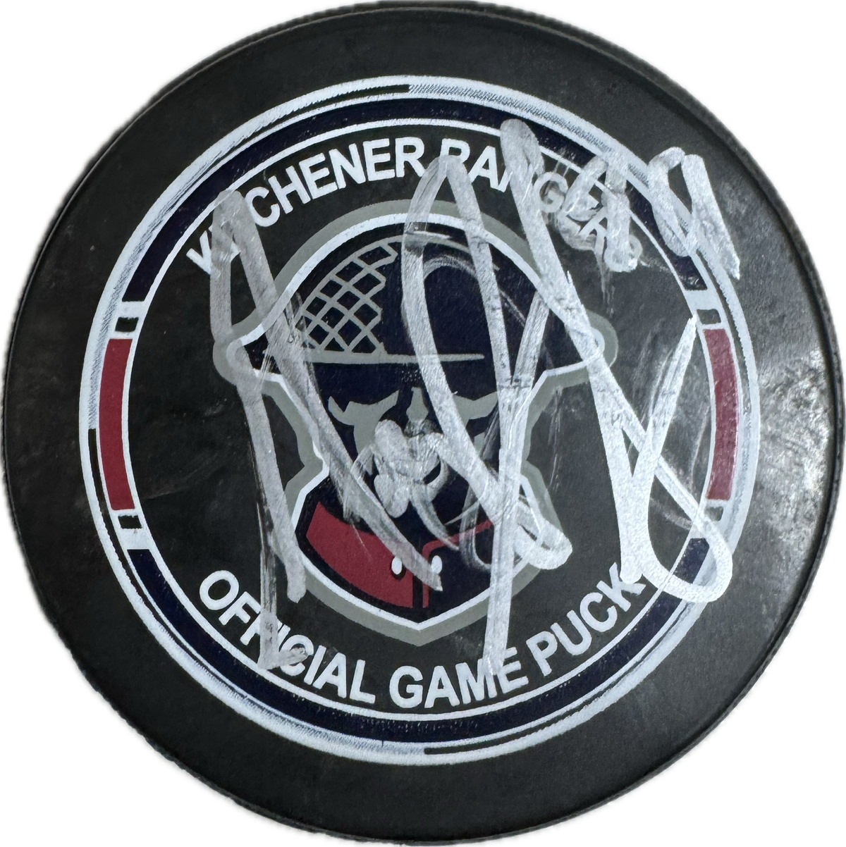 Max Iafrate Autographed Kitchener Rangers Hockey Puck (Full Puck Logo ...