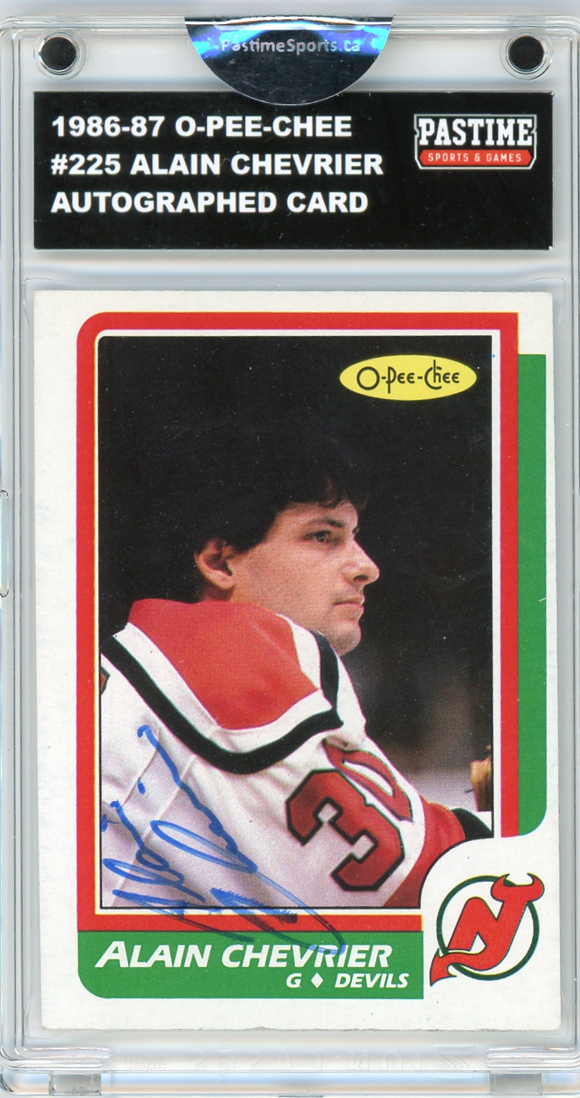 Alain Chevrier #225 1986/87 O-Pee-Chee Hockey Autographed Card Encased ...