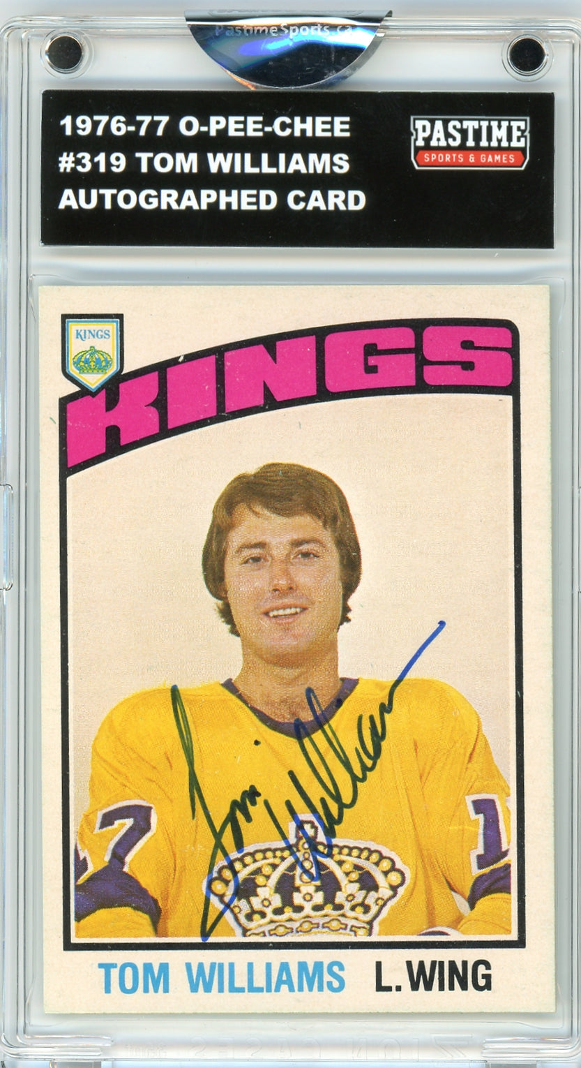 Tom Williams #319 1976/77 O-Pee-Chee Hockey Autographed Card Encased in ...