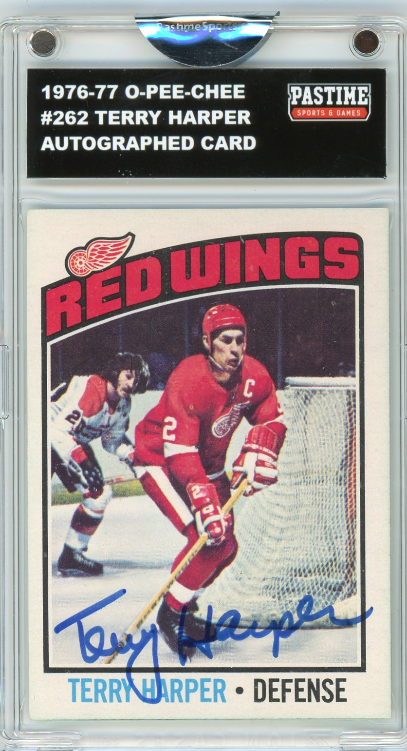 Terry Harper #262 1976/77 O-Pee-Chee Hockey Autographed Card Encased in ...