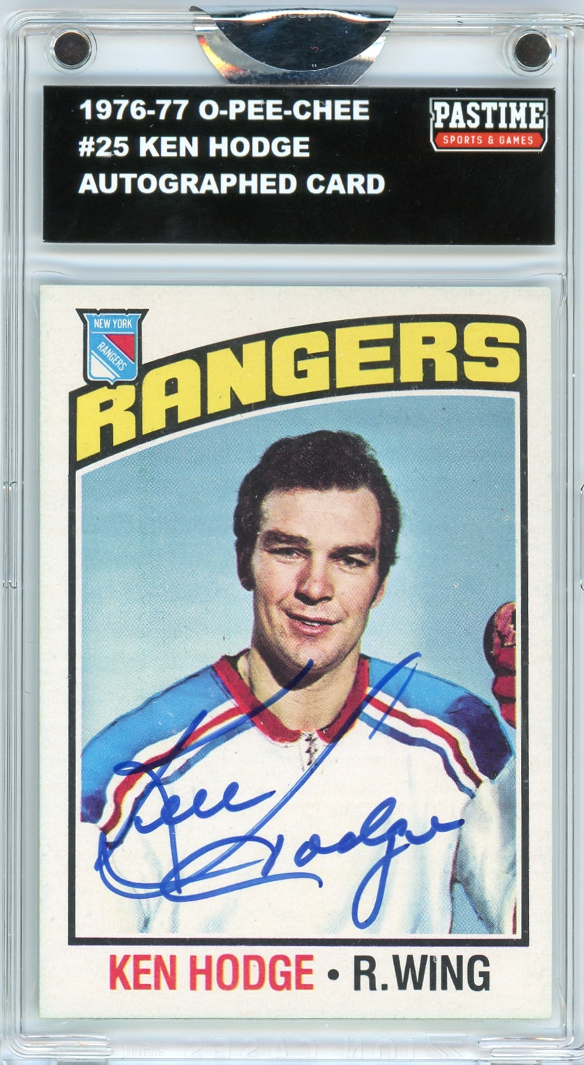 Ken Hodge #25 1976/77 O-Pee-Chee Hockey Autographed Card Encased in ...
