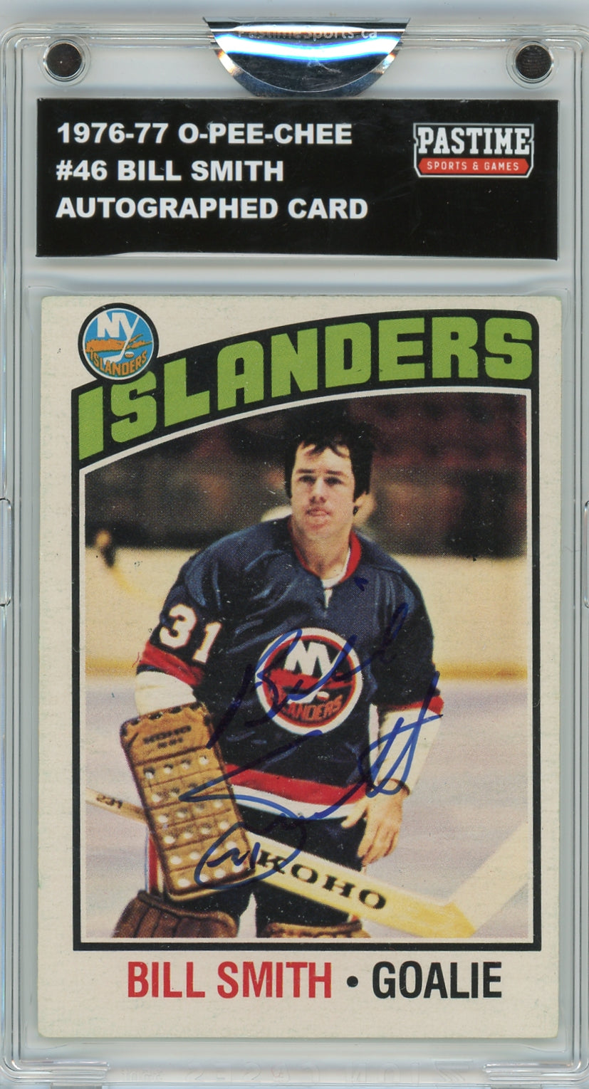 Bill Smith #46 1976/77 O-Pee-Chee Hockey Autographed Card Encased in ...