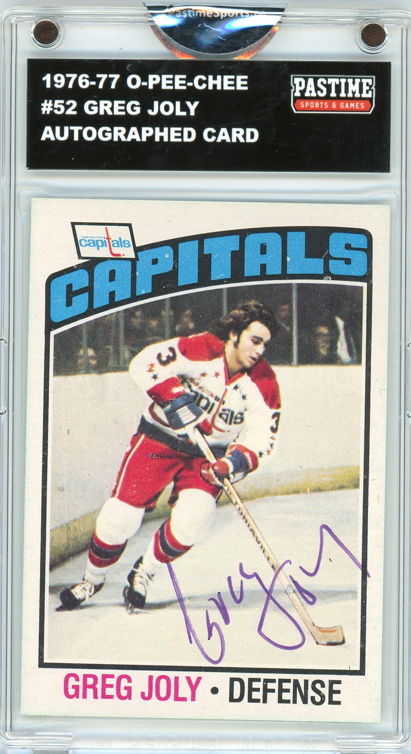 Greg Joly #52 1976/77 O-Pee-Chee Hockey Autographed Card Encased in ...
