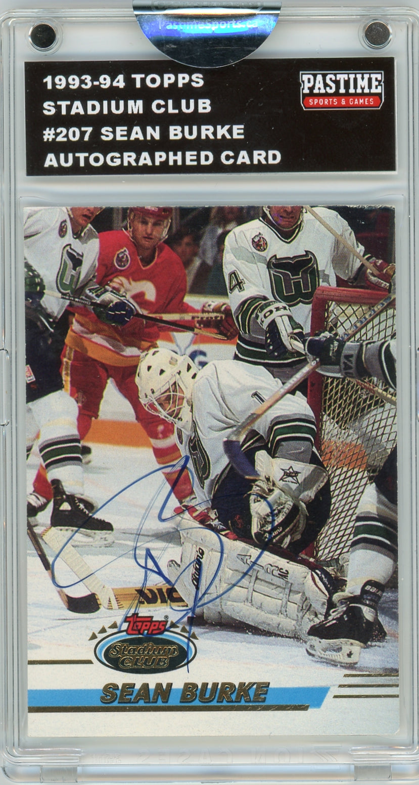 Sean Burke #207 1993/94 Topps Stadium Club Hockey Autographed Card ...