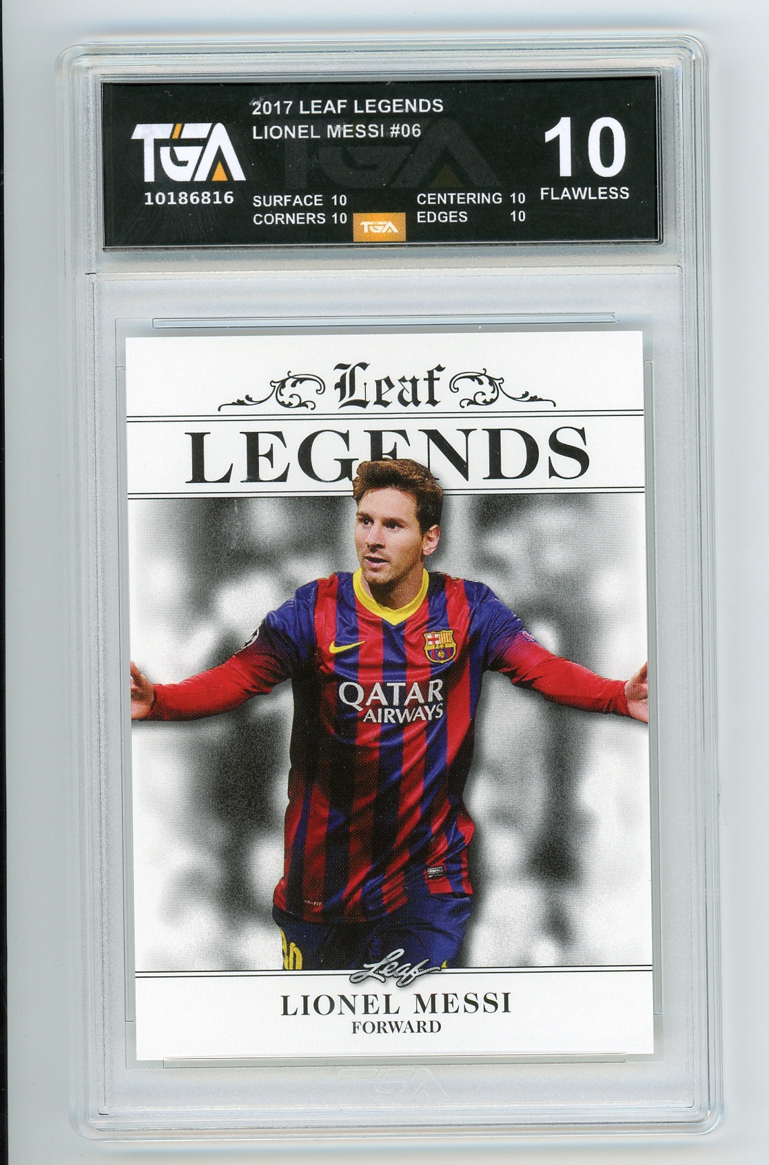 Lionel Messi #06 2017 Leaf Multi-Sport Legends Graded TGA 10 Flawless ...
