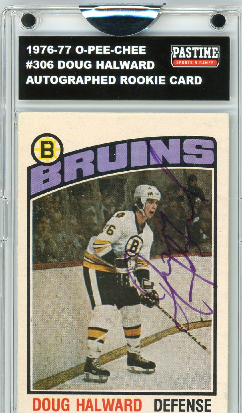 Doug Halward #306 1976/77 O-Pee-Chee Hockey Autographed Card Encased in ...