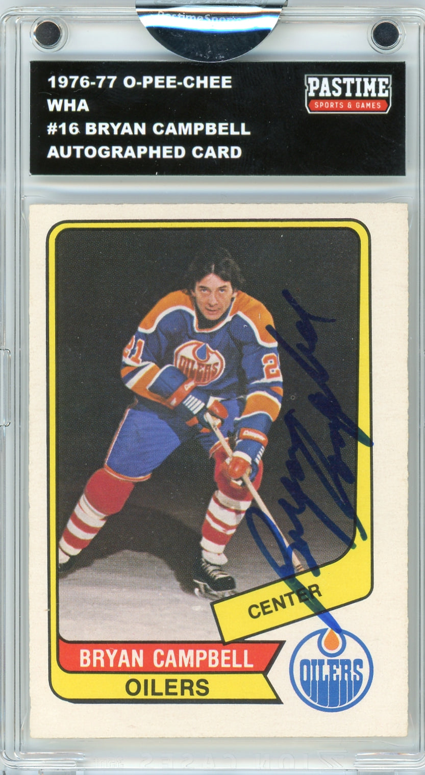 Bryan Campbell #16 1976/77 O-Pee-Chee WHA Hockey Autographed Card ...