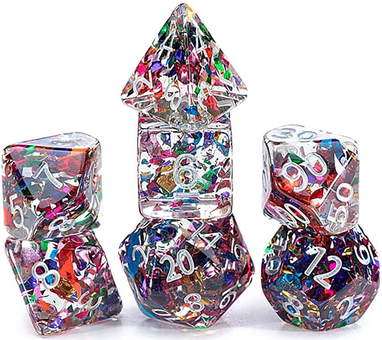 Inclusion 7-Piece Dice Set Stained Glass | Pastime Sports & Games