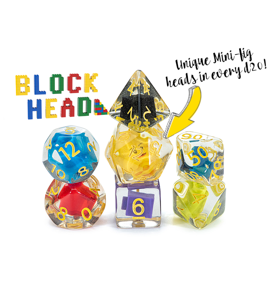 Inclusion 7-Piece Dice Set Block Head | Pastime Sports & Games