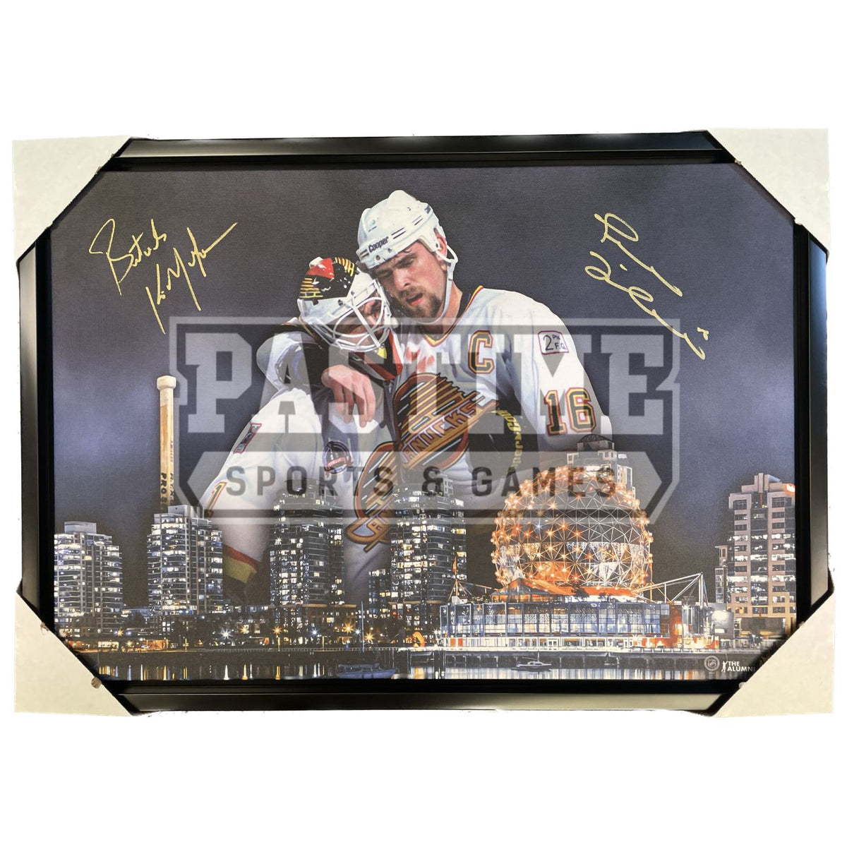 Trevor Linden & Kirk McLean Autographed Skyline Canvas | Pastime Sports ...