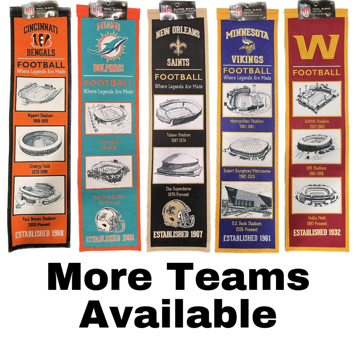 NFL Stadium Evolution Banners | Pastime Sports & Games