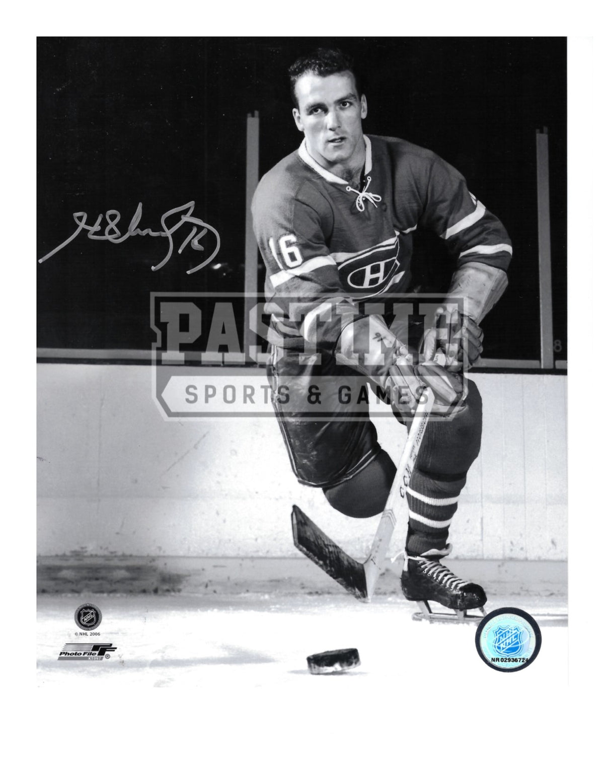 Henri Richard Autographed Photo Montreal Canadians Home Jersey (Skatin ...